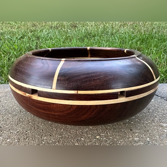 Kitchen | Handmade Handcrafted Segmented Wooden Decorative Bowl Walnut ...